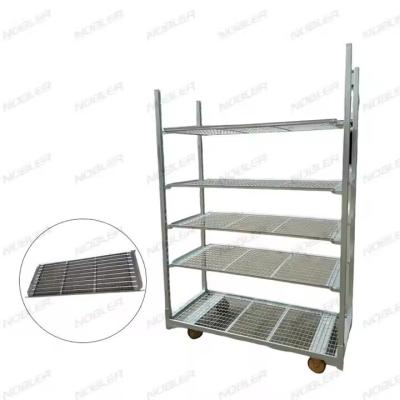 China White Metal Dutch Flower Trolley Easy To Clean Contemporary For Smooth Flower Handling for sale