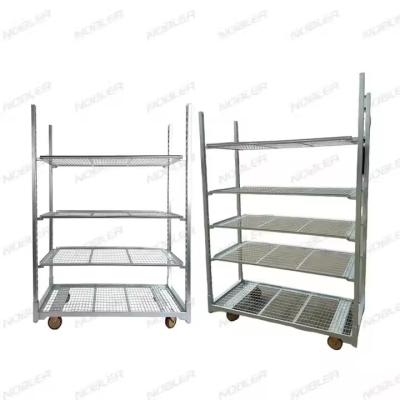 China PP Caster Easy Assemble Durable Burly Waterproof Bud Room Danish Trolley Shelves for sale