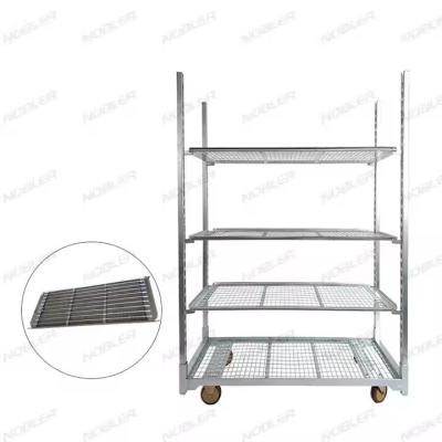 China Load Capacity 200kg Dutch Flower Trolley Featuring 25cm Shelf Height and Heavy Duty PP Wheel Ideal for Flower Logistics for sale