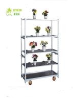 China Loading Capacity 40KG shelf Danish Flower Trolley featuring Can Be Choose Pulling System and Dark Brown Laminate Color perfect for flower handling for sale