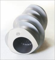 China Three Flighted Twin Extruder Machine Screws Metal Color High Shear Uniformity Extruder Screw Element for sale