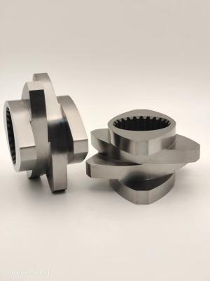China Mini Plastic Twin Screw Element Screw Side Feeder Barrel Shaft For 58mm Extruder for sale