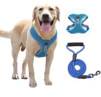 China Plain Fabric Dog Cooling Vest Mesh Breathable Dog Body Harness And Leash for sale