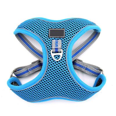 China Baby Blue Reversible Reflective Pet Vest Harness Adjustable Nontoxic Dog Harness Sizes XL-4XL for sale