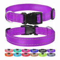 China Reflective Adjustable Dog Collar Polyester Nylon Pet Collar for Small Medium Large Dogs 500 pcs MOQ for sale