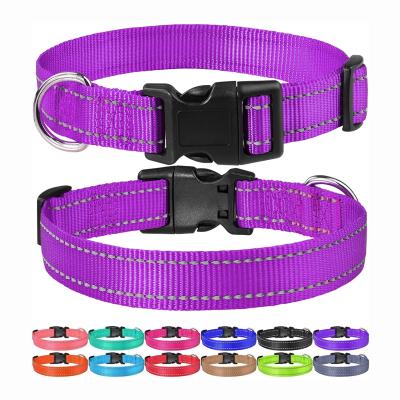 China Reflective Adjustable Dog Collar Polyester Nylon Pet Collar for Small Medium Large Dogs 500 pcs MOQ for sale