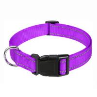China Reflective Adjustable Dog Collar Polyester Nylon Pet Collar for Small Medium Large Dogs 500 pcs MOQ for sale