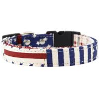 China Custom Double Padded Polyester Pet Collar with Reflective Strip 500pcs MOQ for sale