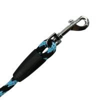 China Custom Polyester Pet Traction Rope Metal Clips Double Dog Leash for sale