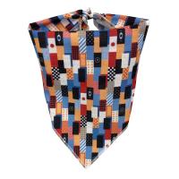 China Custom Printed Cotton Plaid Dog Bandanas Wearable for All Seasons S M Size for sale