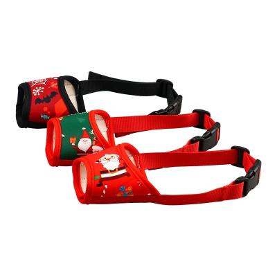 China Christmas Soft Dog Pet Muzzles Air Mesh Drinkable Dog Nylon Muzzle for sale