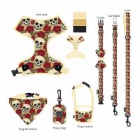 China Sublimation Patterns Multicolor Dog Harness Bandana Sets With Metal Hook for sale