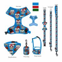 China Sublimation Patterns Multicolor Dog Harness Bandana Sets With Metal Hook for sale