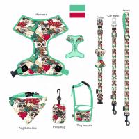 China Tactical Soft Collar Leash Harness Set Choking Free Custom Reversible for sale