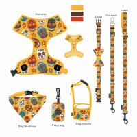 China Tactical Soft Collar Leash Harness Set Choking Free Custom Reversible for sale