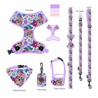 China Tactical Soft Collar Leash Harness Set Choking Free Custom Reversible for sale