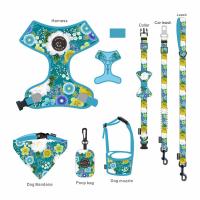 China No Neck Injuries Leather Dog Harness Set 7 in 1 Customizable Fit Resist Fraying Sizes XS to L for sale