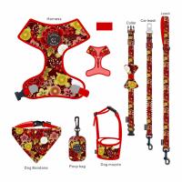 China No Neck Injuries Leather Dog Harness Set 7 in 1 Customizable Fit Resist Fraying Sizes XS to L for sale
