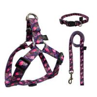 China Custom Logo Hunter Dog Leashes Cute Soft Flamingo Style Polyester for sale