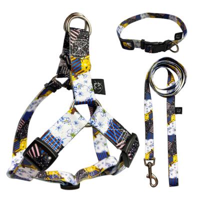 China 3 in 1 Dog Harness Set Nylon Polyester Pet Collar Leash for Walking Large Dogs 500 pcs MOQ for sale