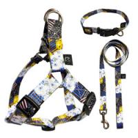 China 3 in 1 Dog Harness Set Nylon Polyester Pet Collar Leash for Walking Large Dogs 500 pcs MOQ for sale