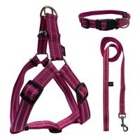 China Custom Logo Polyester Dog Harness Lead Set with Retractable Leash OEM 500 Pcs MOQ for sale