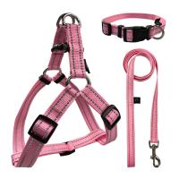 China Custom Logo Polyester Dog Harness Lead Set with Retractable Leash OEM 500 Pcs MOQ for sale