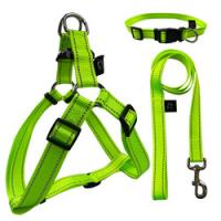 China Custom Logo Polyester Dog Harness Lead Set with Retractable Leash OEM 500 Pcs MOQ for sale