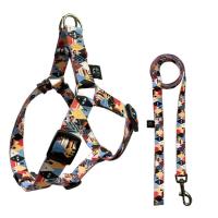 China Custom Soft No Pull Dog Harness Vest Set Adjustable Designer Harness Leash 3 Piece Polyester for sale