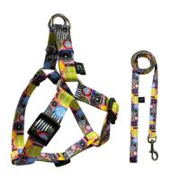 China Custom Soft No Pull Dog Harness Vest Set Adjustable Designer Harness Leash 3 Piece Polyester for sale