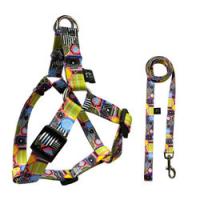 China Custom Soft No Pull Dog Harness Vest Set Adjustable Designer Harness Leash 3 Piece Polyester for sale