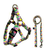 China Custom Soft No Pull Dog Harness Vest Set Adjustable Designer Harness Leash 3 Piece Polyester for sale
