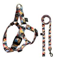 China Custom Soft No Pull Dog Harness Vest Set Adjustable Designer Harness Leash 3 Piece Polyester for sale