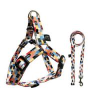 China Custom Soft No Pull Dog Harness Vest Set Adjustable Designer Harness Leash 3 Piece Polyester for sale