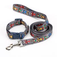 China Pu Leather Personalized Dog Collars Custom Printed Charms Designer Dog Collars for sale