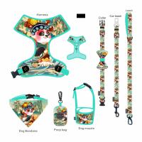 China 900D Nylon Dog Harness Set Well Padded Harness Leash Collar Set for sale
