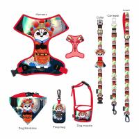 China 900D Nylon Dog Harness Set Well Padded Harness Leash Collar Set for sale