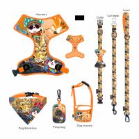 China 7 Piece Dog Harness Set Adjustable No Pull Pet Vest with Leash Collar Breathable Mesh for Outdoor Walking Training for sale