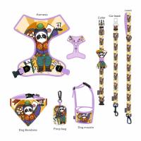China 7 Piece Dog Harness Set Adjustable No Pull Pet Vest with Leash Collar Breathable Mesh for Outdoor Walking Training for sale