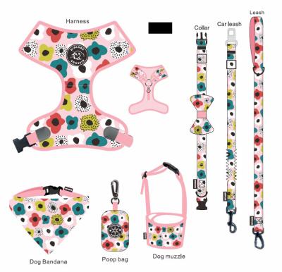 China Soft Tactical Dog Harness Unique Design Cloth Dog Harness Leash Set for sale