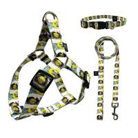 China Woven Logo Dog Harness Set Multiple Colour Polyester Dog Harness for sale