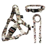 China Woven Logo Dog Harness Set Multiple Colour Polyester Dog Harness for sale