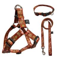 China Flower Pattern Dog Harness Set Puppy Cat Sublimation Dog Lead Set for sale