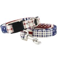 China Customized Color adjustable dog collar cute dog harness set for leash training for sale