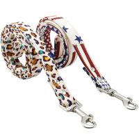 China Customized Color adjustable dog collar cute dog harness set for leash training for sale