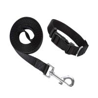 China Woven Logo Harness Leash Set Nylon Soft Pet Dog Collar Multiple Colour for sale