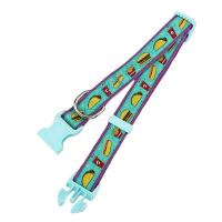 China Cute Pattern Adjustable Dog Collar Half Metal Dog Harness And Leash for sale