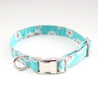 China Floral Pattern Smart Dog Collar Small Medium Large Nylon Red Dog Collar for sale