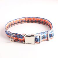 China Floral Pattern Smart Dog Collar Small Medium Large Nylon Red Dog Collar for sale
