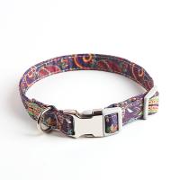 China Floral Pattern Smart Dog Collar Small Medium Large Nylon Red Dog Collar for sale